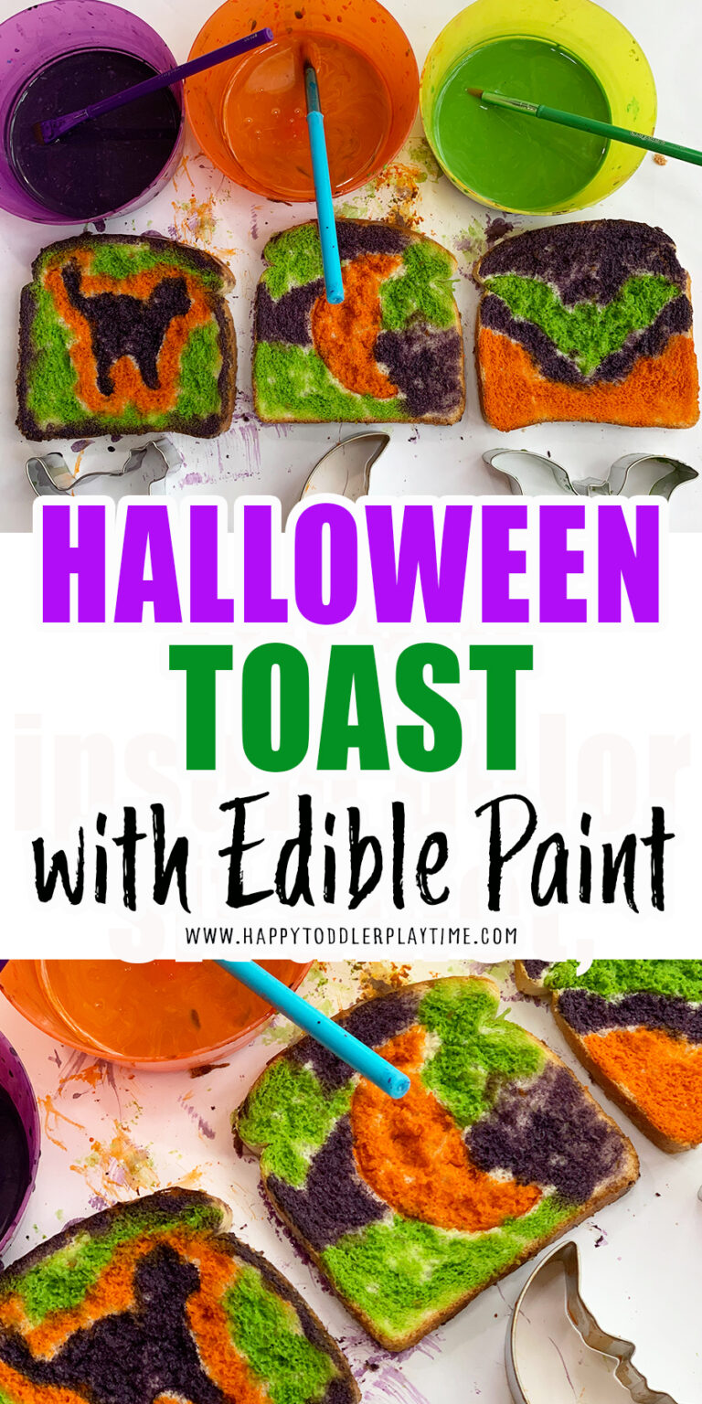 Halloween Toast with Edible Paint! - Happy Toddler Playtime