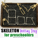Spooky Skeleton Halloween Writing Tray - Happy Toddler Playtime