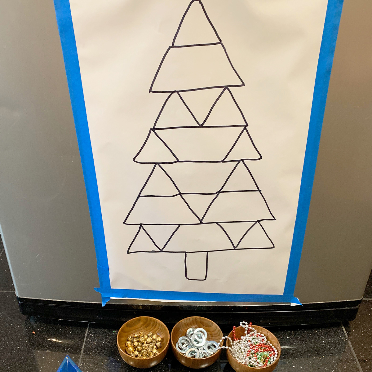 Decorate the Magnetic Tile Christmas Tree - Happy Toddler Playtime