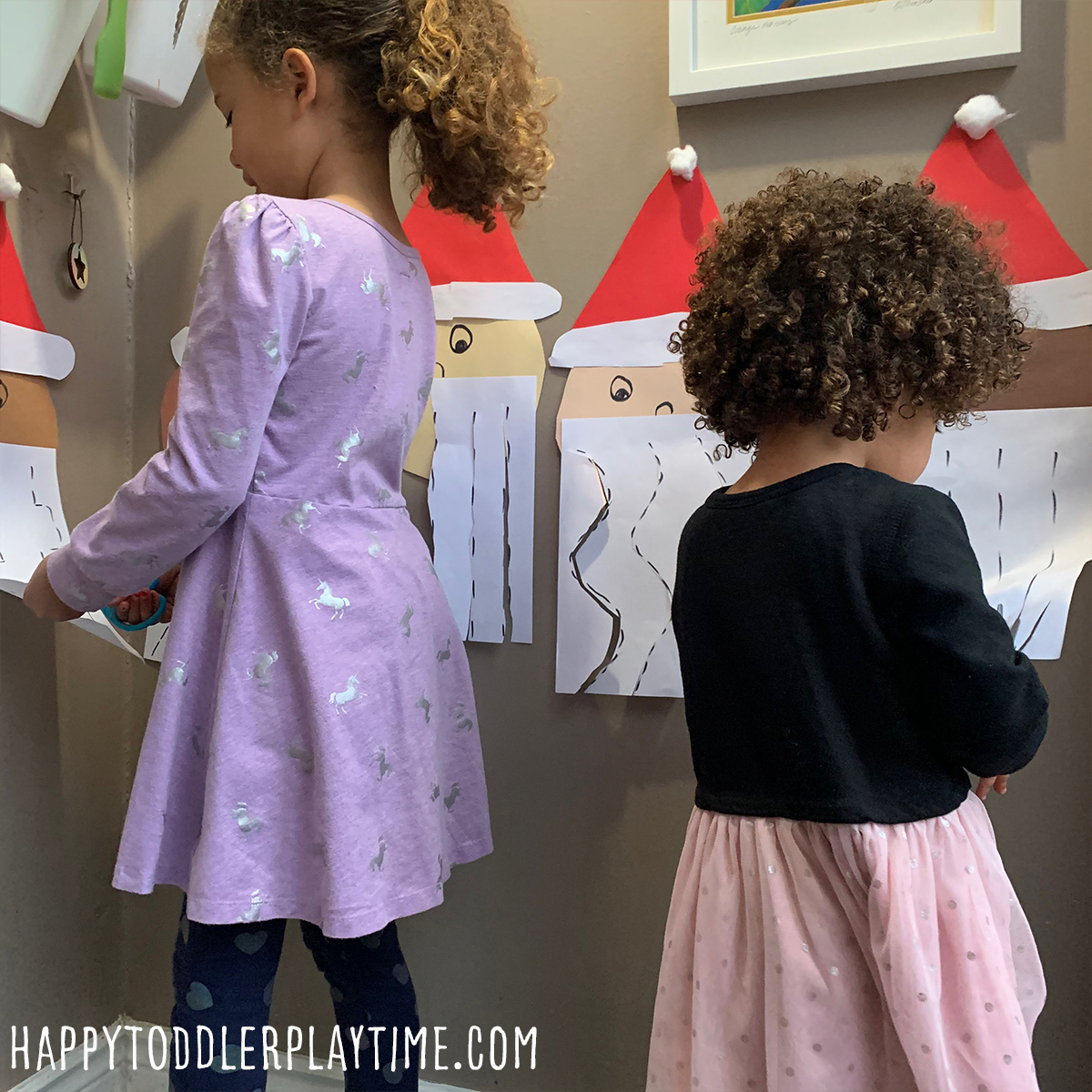 Cut Santa's Beard Fine Motor Activity - Happy Toddler Playtime