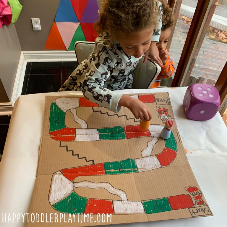 DIY Santa Board Game for Christmas - Happy Toddler Playtime