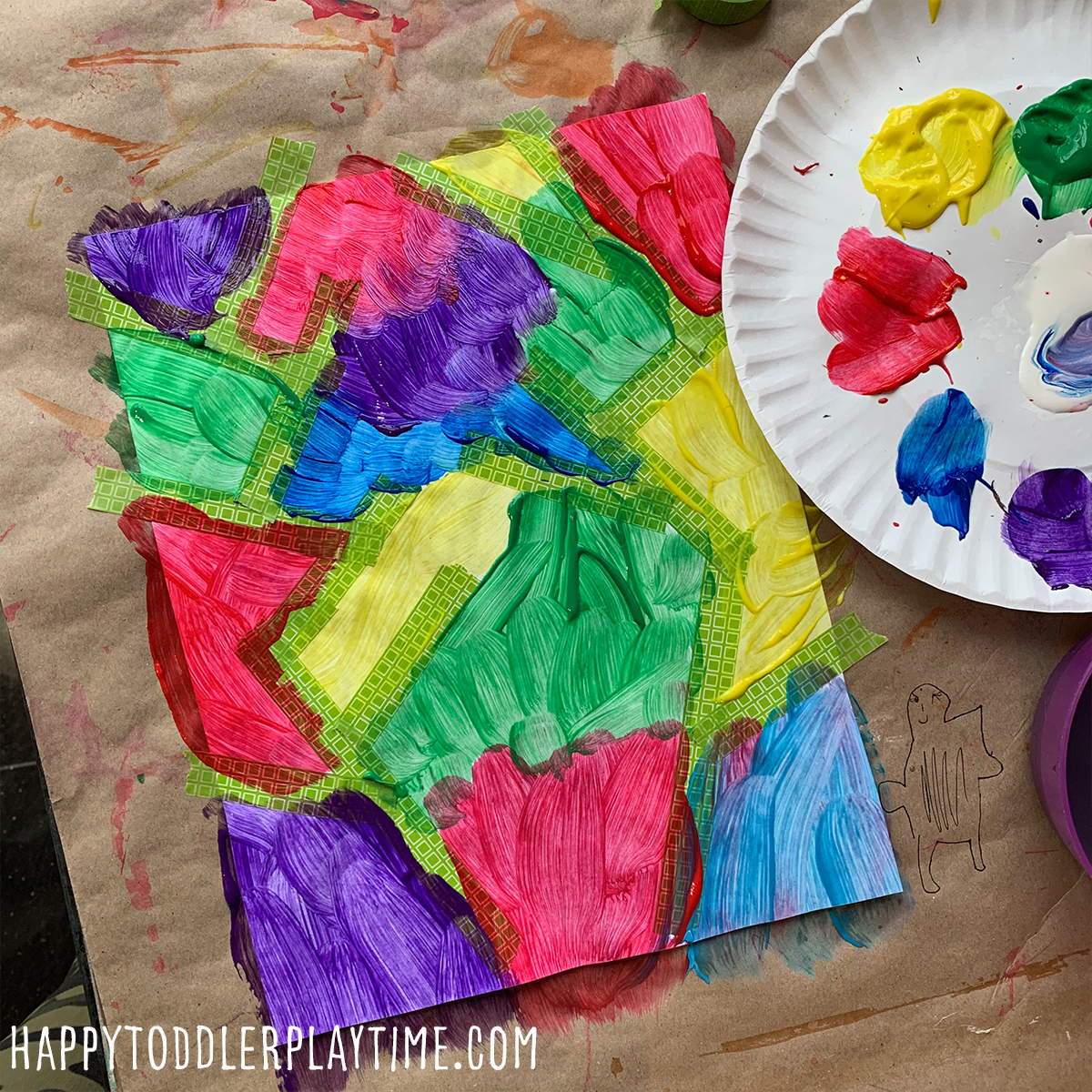 Tape Resist Reindeer Craft - Happy Toddler Playtime