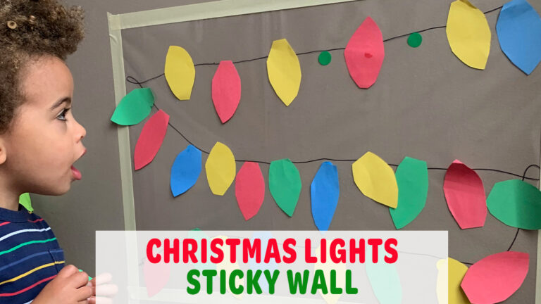 Christmas Lights Sticky Wall - Happy Toddler Playtime