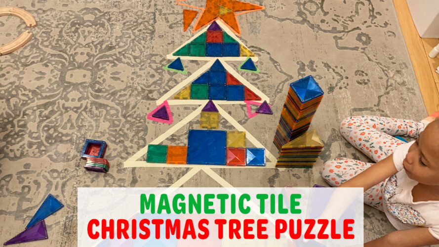 Christmas Tree Magnetic Tile Puzzle - Happy Toddler Playtime