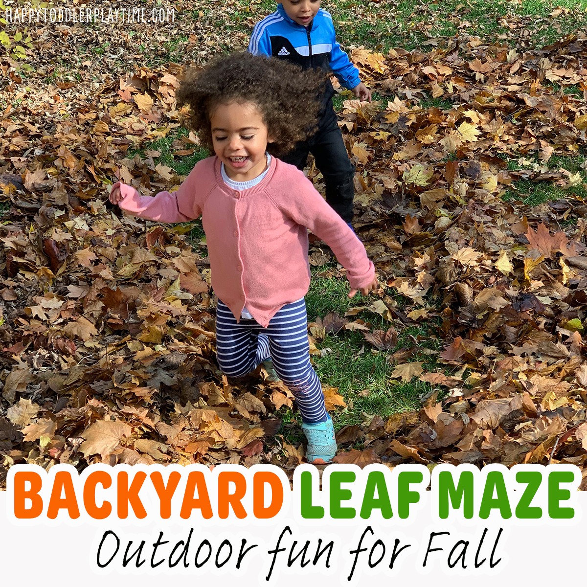 Backyard Leaf Maze for Fall - Happy Toddler Playtime