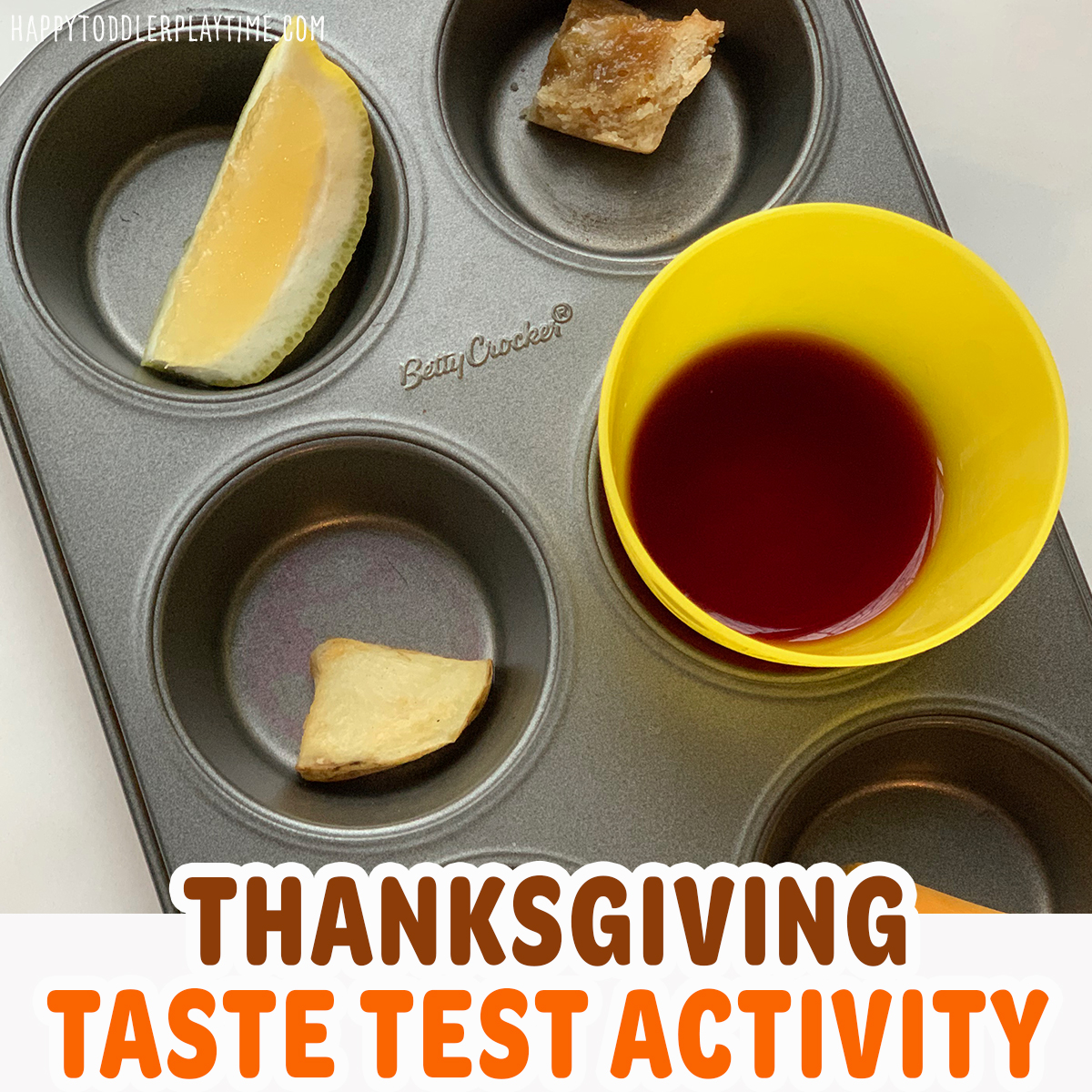 Thanksgiving Taste Test Activity for Kids - Happy Toddler Playtime