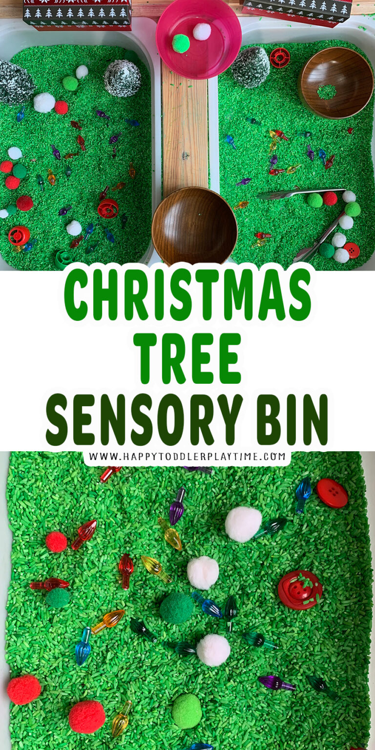 Easy Christmas Tree Sensory Bin - Happy Toddler Playtime