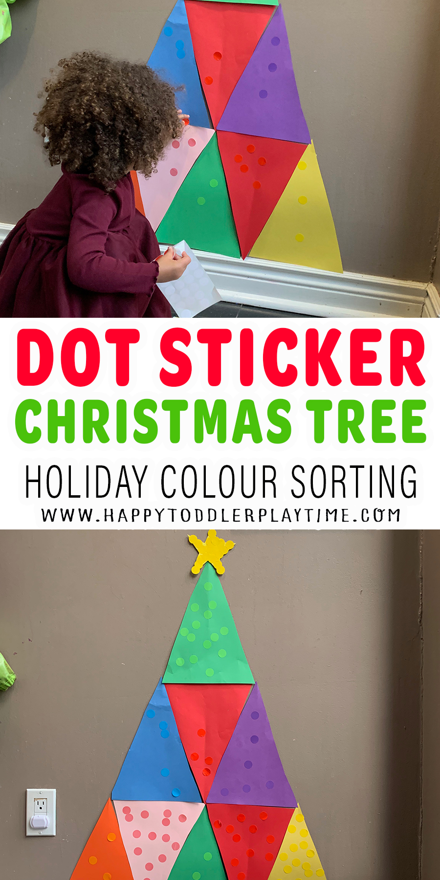 Dot Sticker Christmas Tree - Happy Toddler Playtime