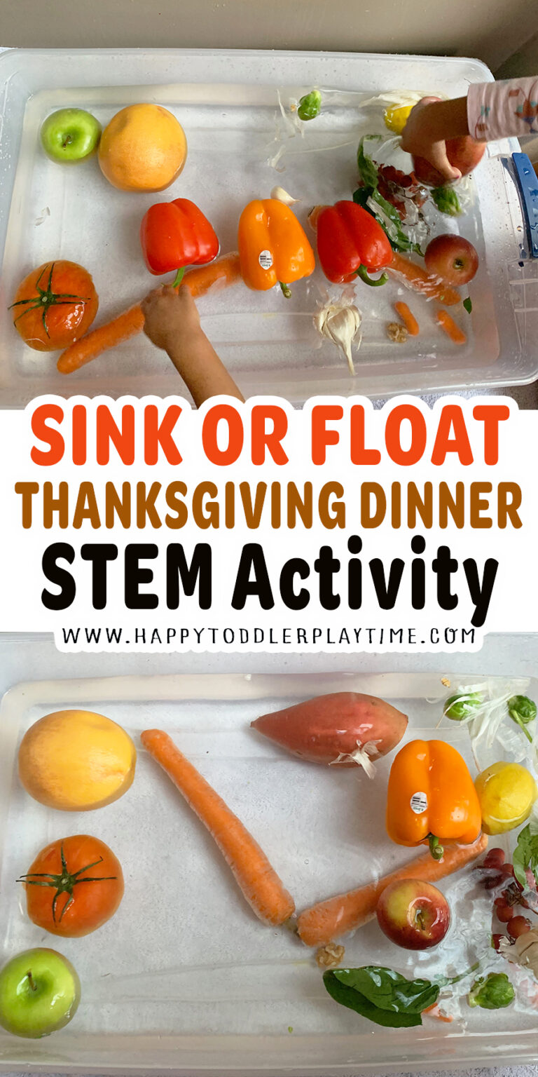 Sink or Float Thanksgiving Dinner STEM Activity - Happy Toddler Playtime