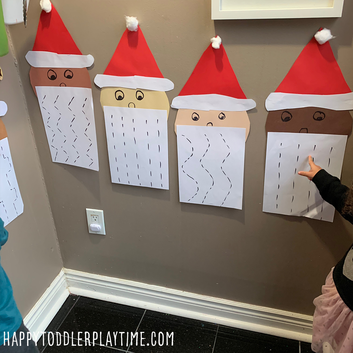 Cut Santa's Beard Fine Motor Activity - Happy Toddler Playtime