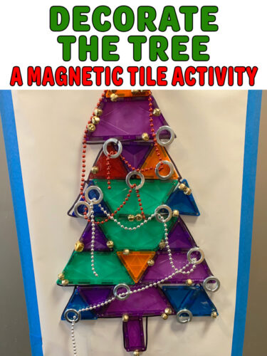 Decorate the Magnetic Tile Christmas Tree - Happy Toddler Playtime