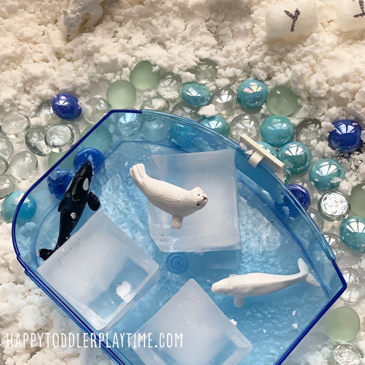 Arctic Letters Sensory Bin - Happy Toddler Playtime