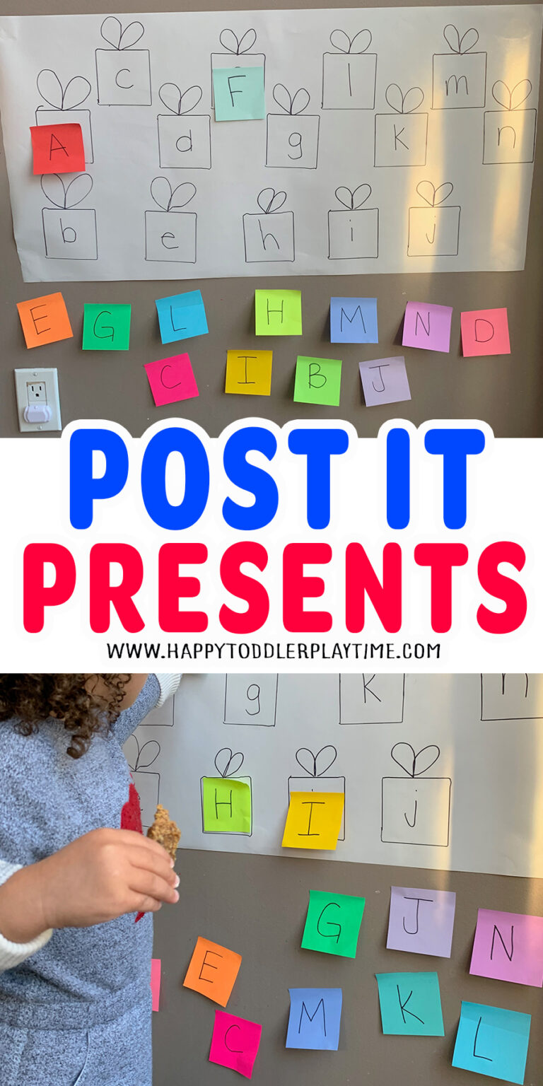 Post It Present Match Activity - Happy Toddler Playtime