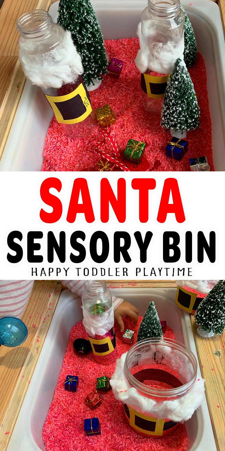 Santa Sensory Bin - Happy Toddler Playtime