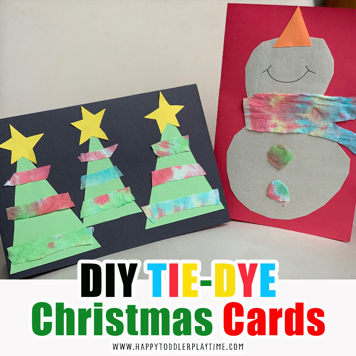25 DIY Homemade Christmas Cards Kids Can Make - Happy Toddler Playtime