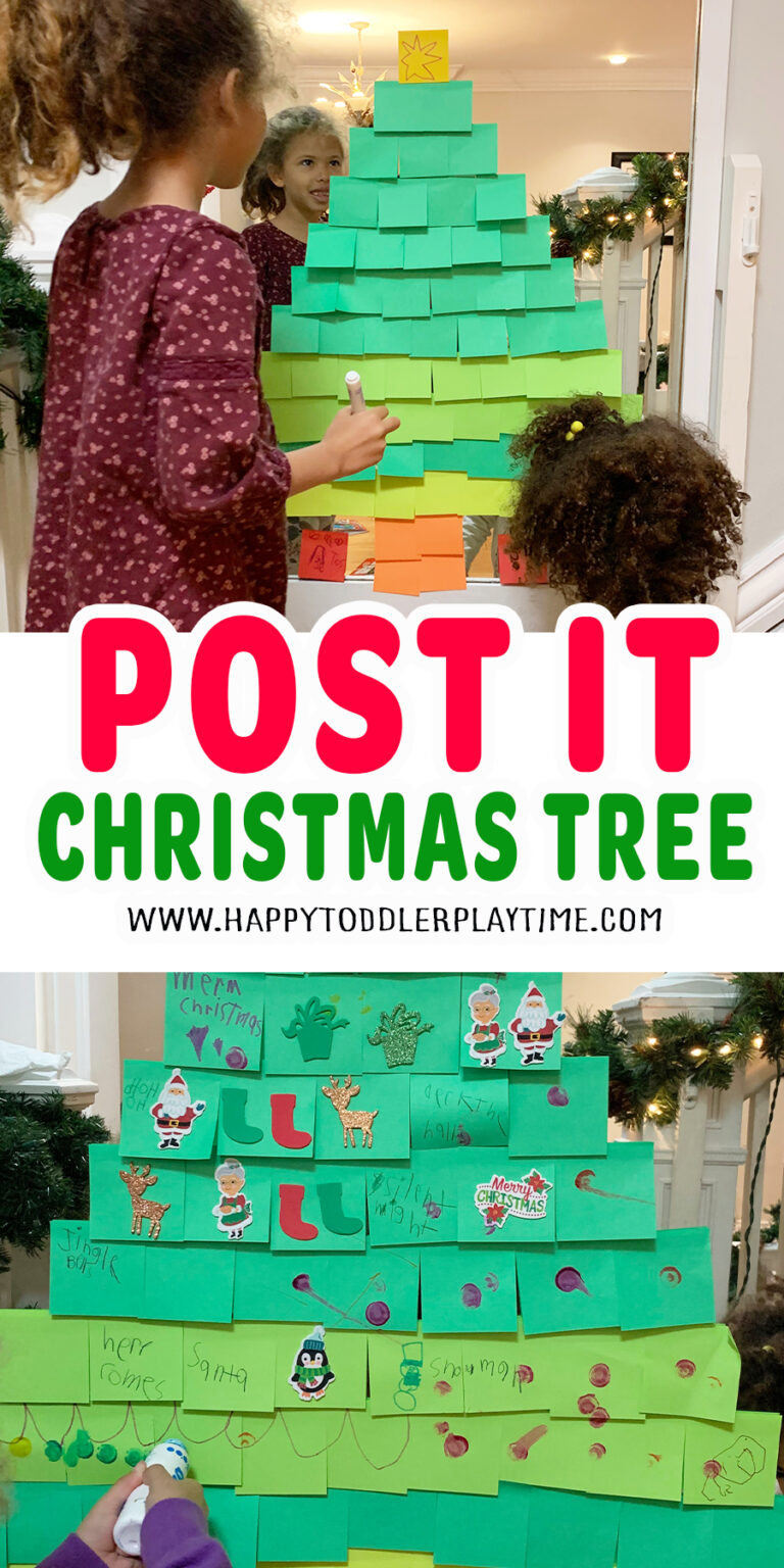 Post It Note Christmas Tree - Happy Toddler Playtime