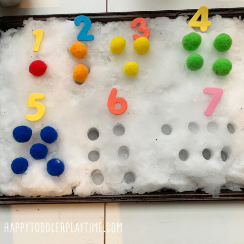 Snow Counting Preschooler Activity - Happy Toddler Playtime