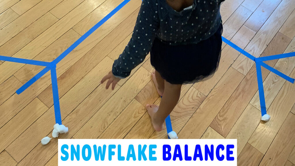 Snowflake Balance Activity - Happy Toddler Playtime