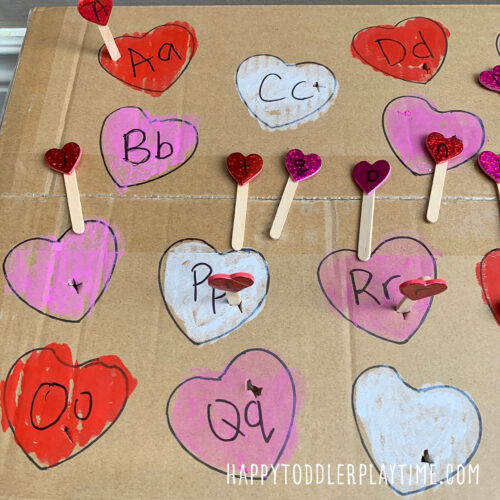 Fine Motor Valentine's Day Letter Match - Happy Toddler Playtime