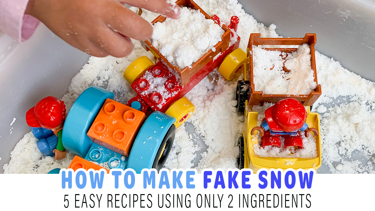 How to Make Fake Snow with 2 Ingredients - Happy Toddler Playtime