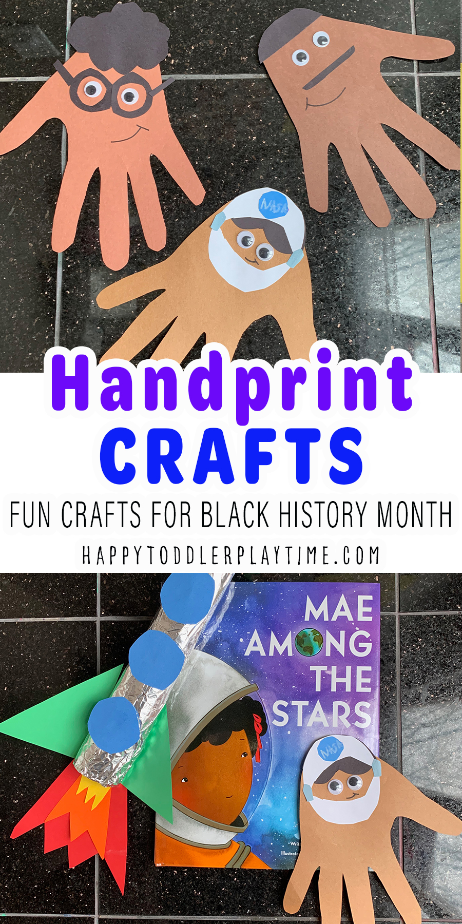 Handprint Crafts for Black History Month - Happy Toddler Playtime