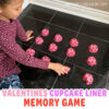 Valentines Cupcake Liner Memory Game - Happy Toddler Playtime