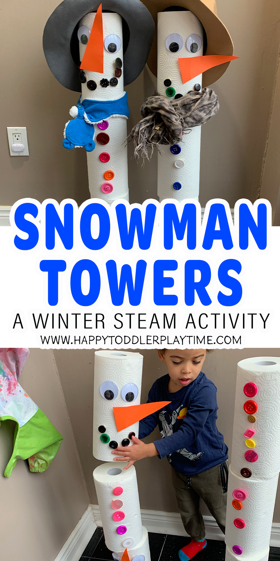 Snowman Towers: Build a Snowman - Happy Toddler Playtime