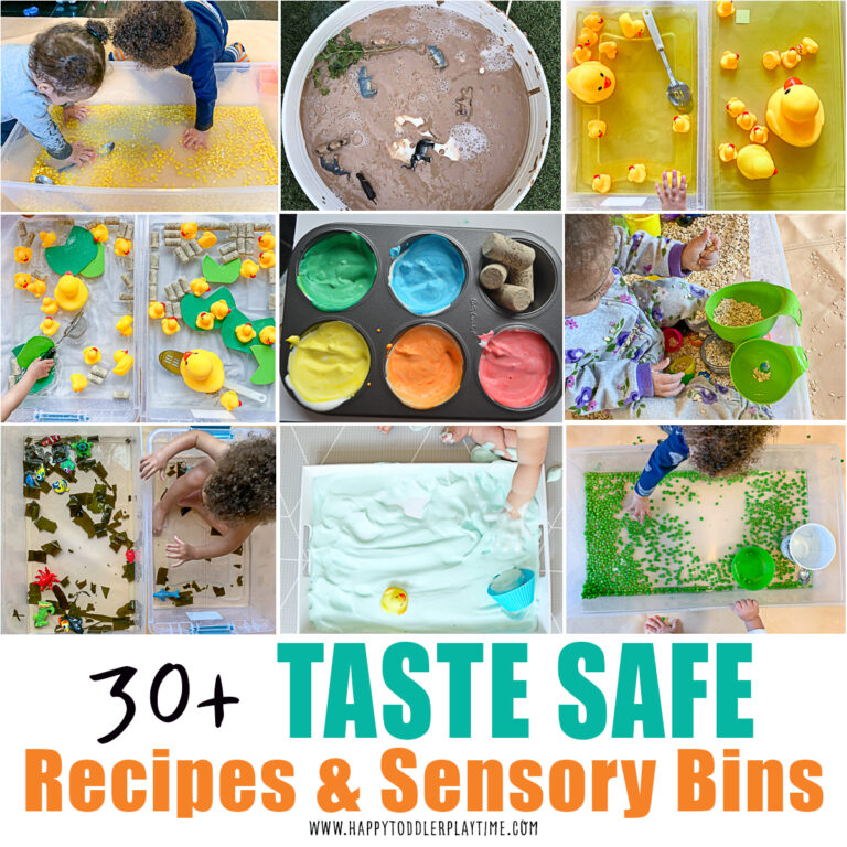 30+ Easy Taste Safe Sensory Bins for Babies & Toddlers - Happy Toddler ...