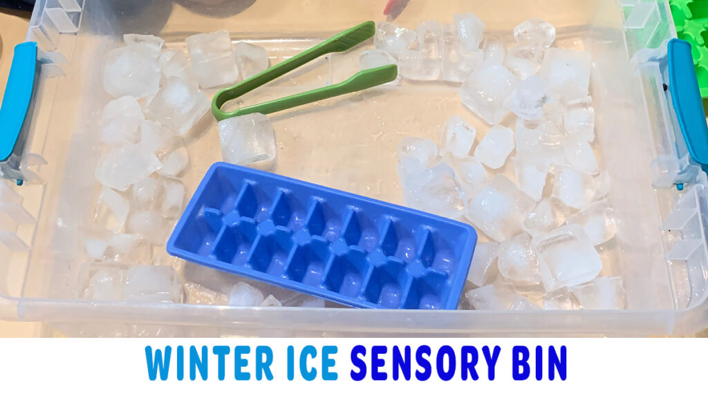 Super Easy Winter Ice Sensory Bin - Happy Toddler Playtime