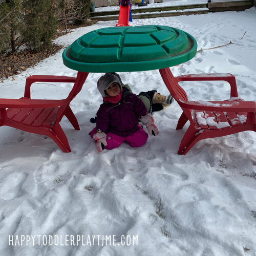 The Best Winter Backyard Obstacle Course for Kids - Happy Toddler Playtime