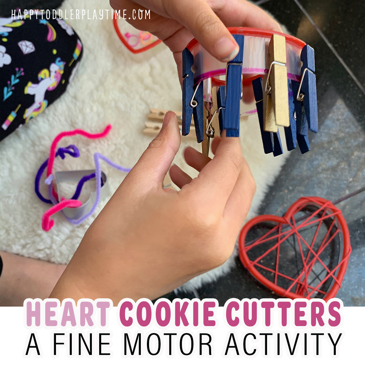 Heart Cookie Cutter Fine Motor Valentine's Activity - Happy Toddler ...