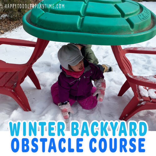 The Best Winter Backyard Obstacle Course for Kids - Happy Toddler Playtime