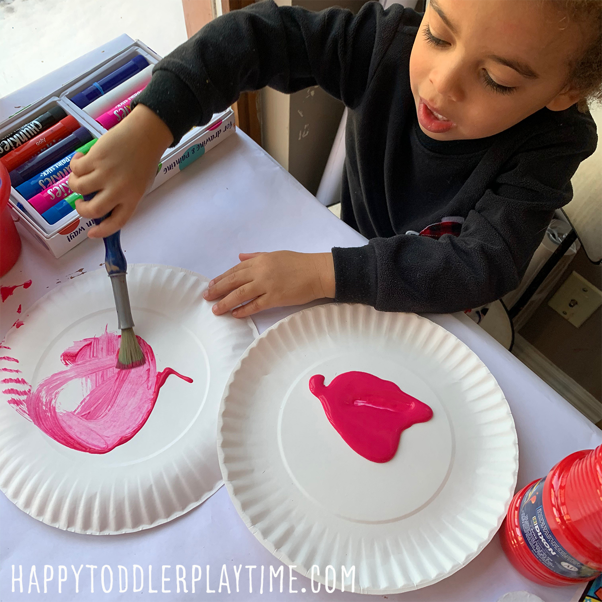 Paper Plate Rocking Love Birds Valentine's Day Craft - Happy Toddler ...