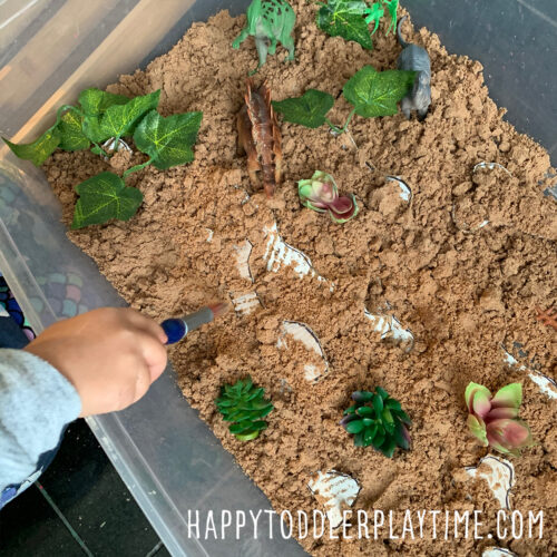 Dinosaur Dig Sensory Bin for Kids - Happy Toddler Playtime