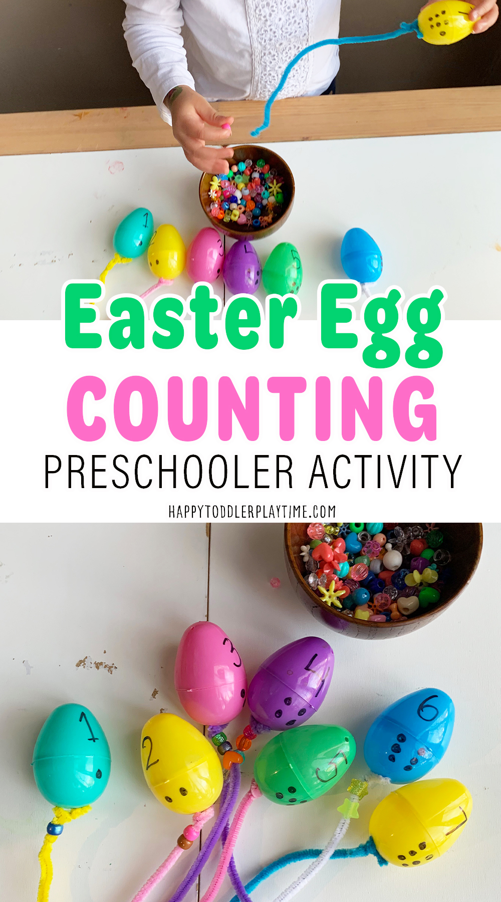 Easter Egg Counting for Preschoolers - Happy Toddler Playtime