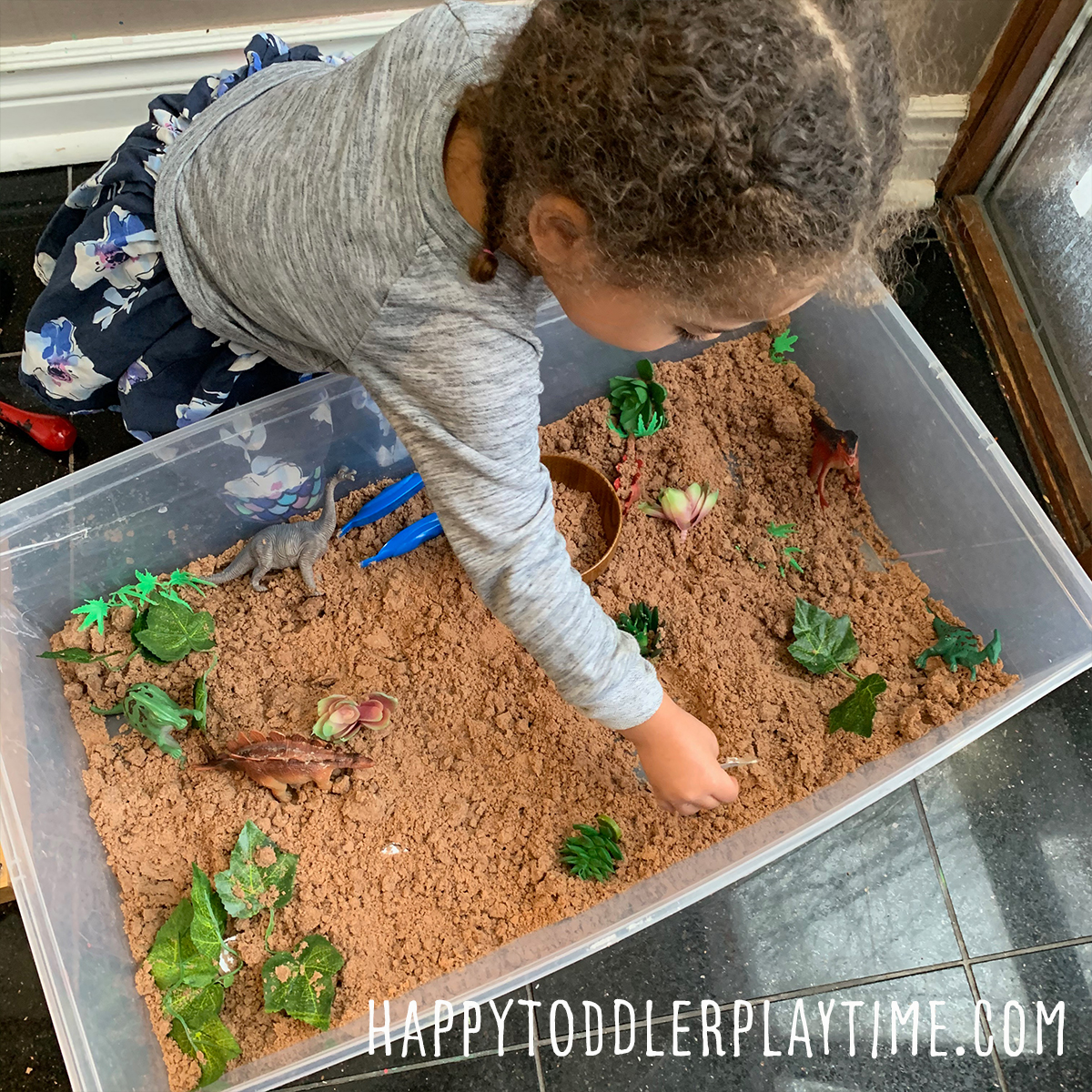 Dinosaur Dig Sensory Bin for Kids - Happy Toddler Playtime