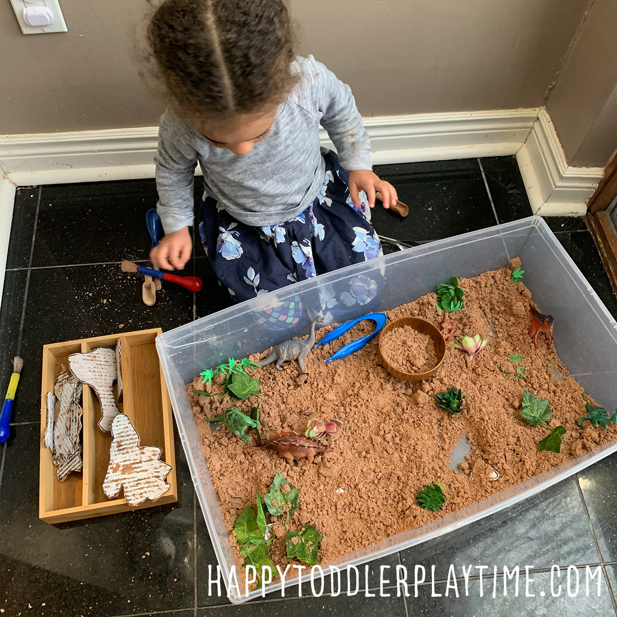 Dinosaur Dig Sensory Bin for Kids - Happy Toddler Playtime
