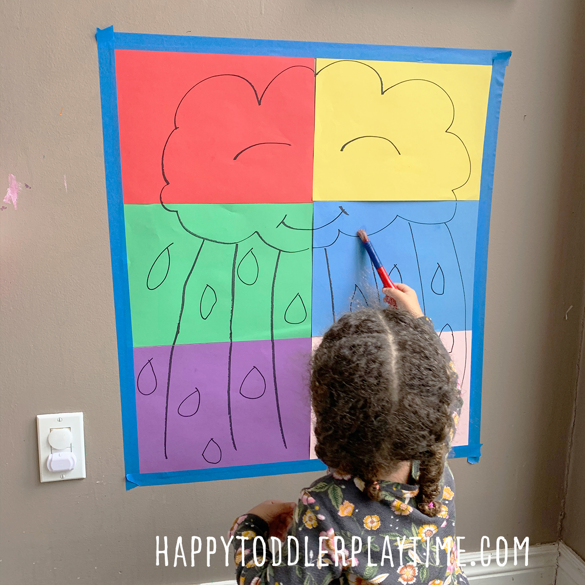 Rain Painting with Water: Easy Spring Activity - Happy Toddler Playtime