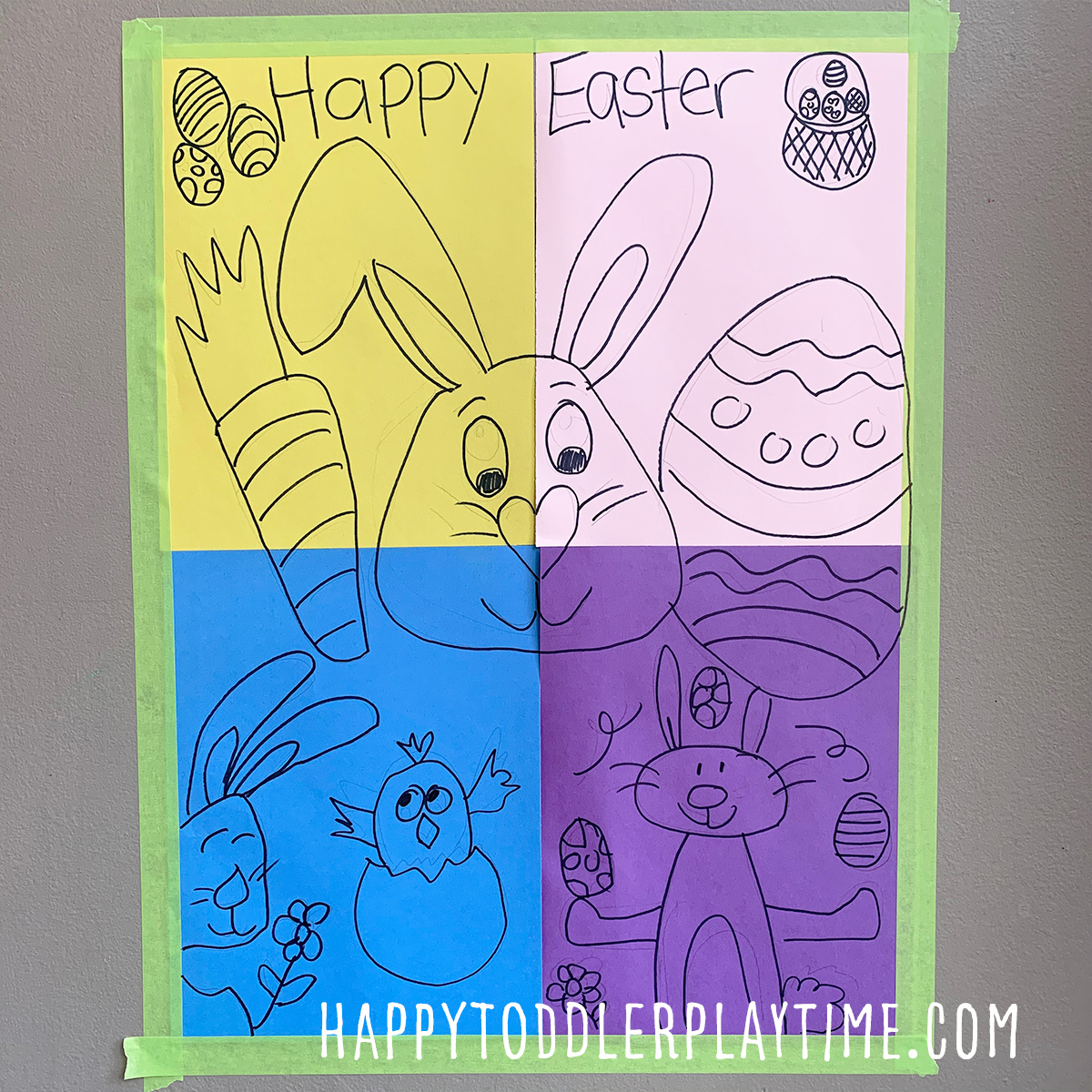 Easy Easter Painting with Water Toddler Activity - Happy Toddler Playtime