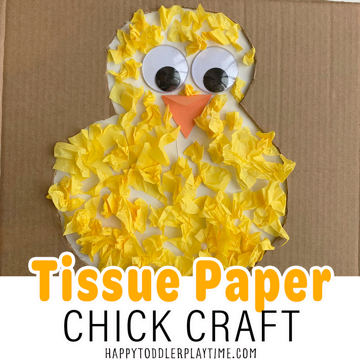 Adorable Tissue Paper Chick Craft - Happy Toddler Playtime