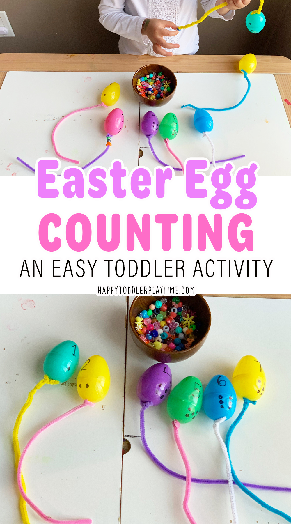 Easter Egg Counting for Preschoolers - Happy Toddler Playtime