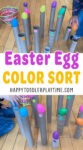 Super Easy Easter Egg Colour Sort - Happy Toddler Playtime