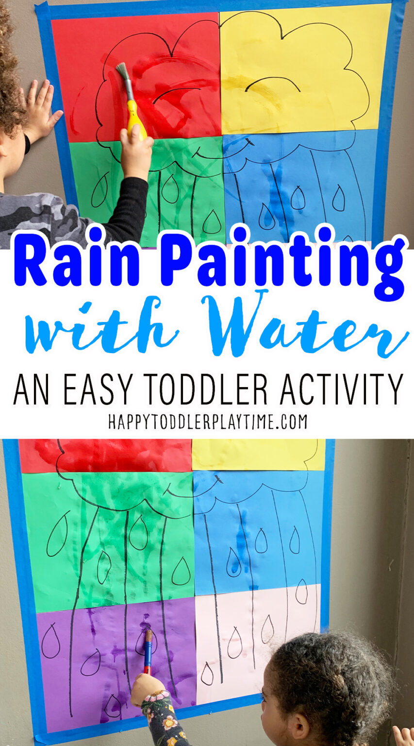 Rain Painting with Water: Easy Spring Activity - Happy Toddler Playtime
