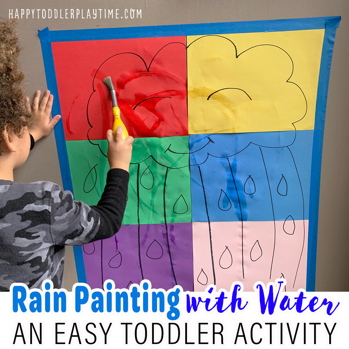 Rain Painting with Water: Easy Spring Activity - Happy Toddler Playtime