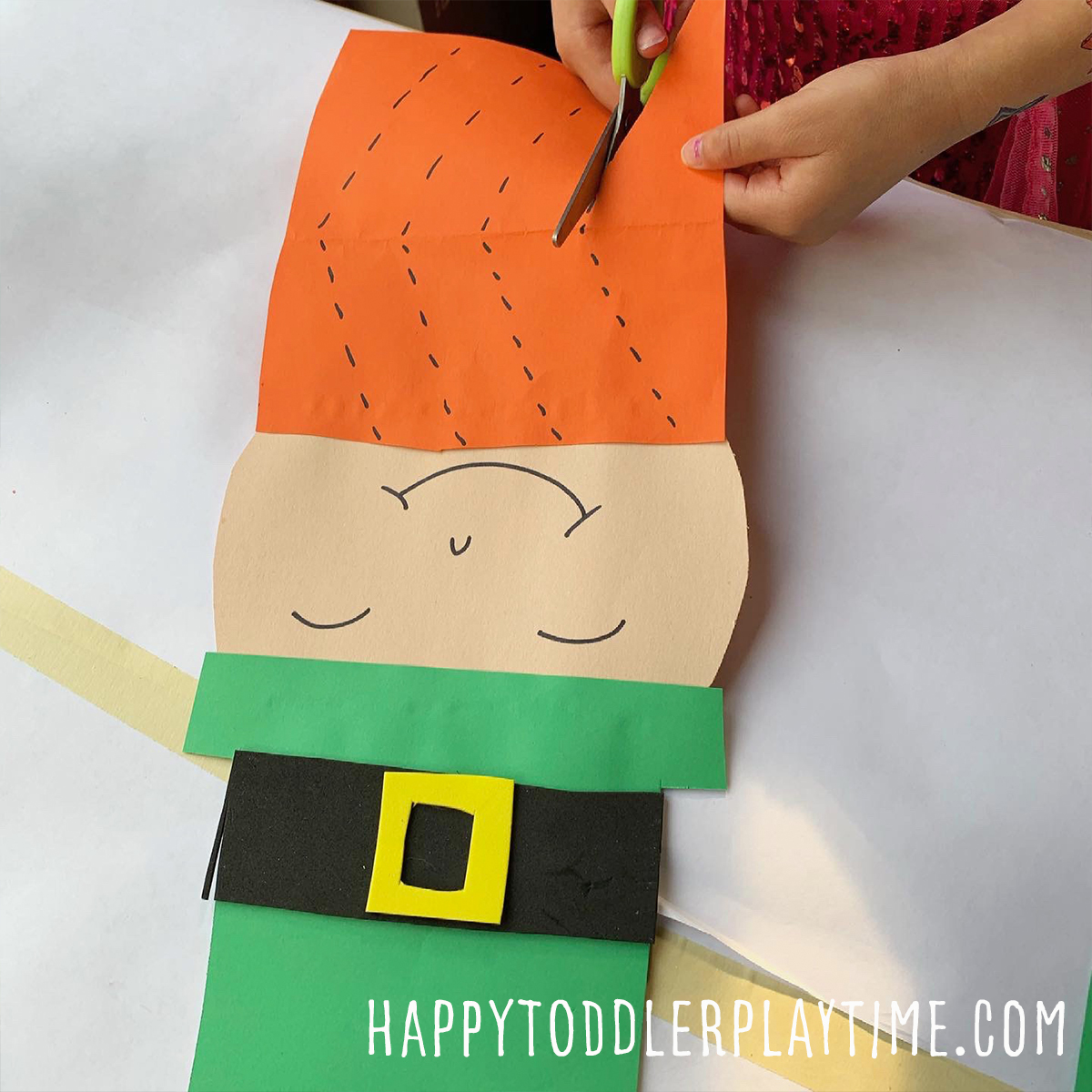 Cut The Leprechaun's Beard Fine Motor Activity - Happy Toddler Playtime
