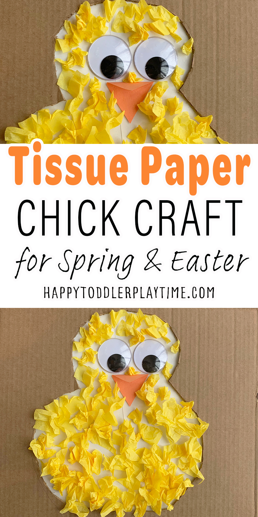 Adorable Tissue Paper Chick Craft - Happy Toddler Playtime