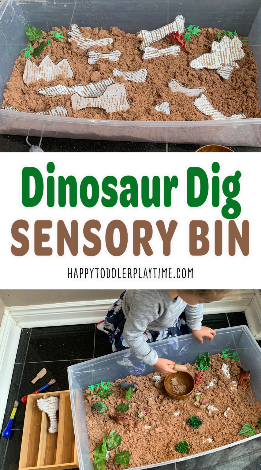 Dinosaur Dig Sensory Bin for Kids - Happy Toddler Playtime