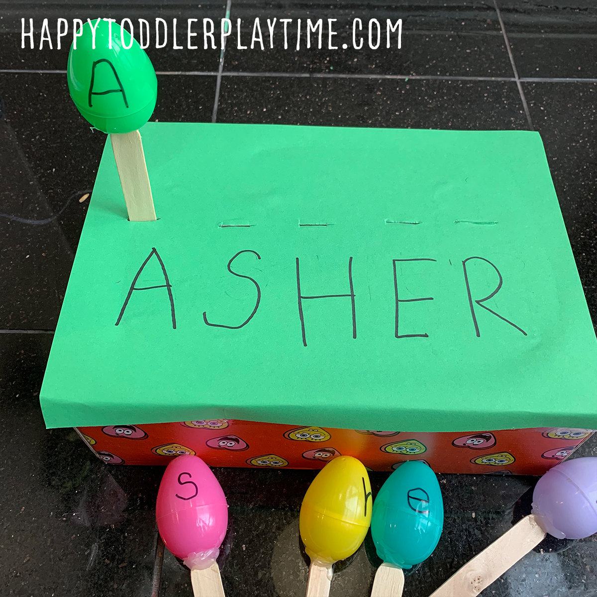 Easter Egg Name Activity for Preschoolers - Happy Toddler Playtime