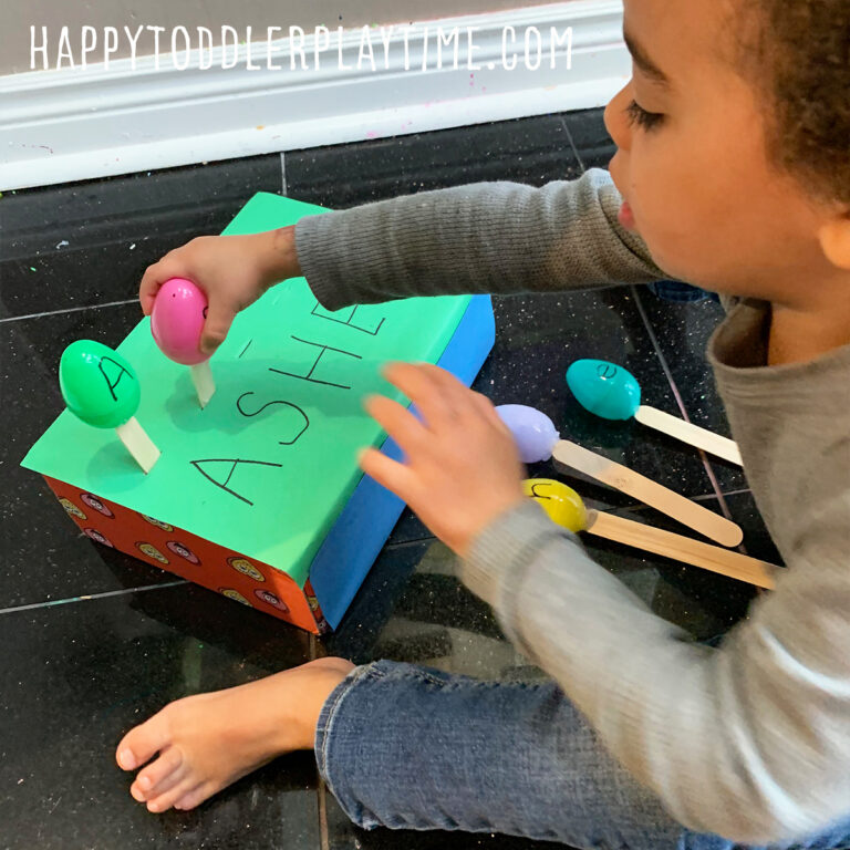 Easter Egg Name Activity for Preschoolers - Happy Toddler Playtime