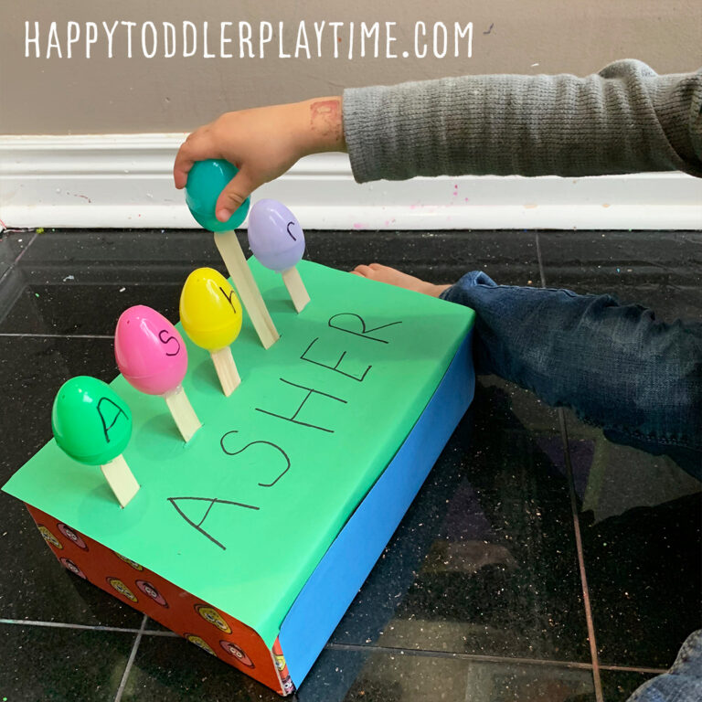 Easter Egg Name Activity for Preschoolers - Happy Toddler Playtime